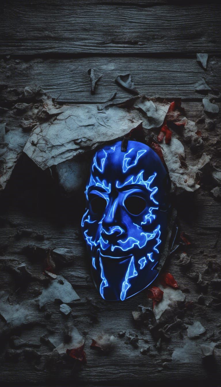 Halloween porcelain horror mask killer psychopath jagged 4K lens flare ...