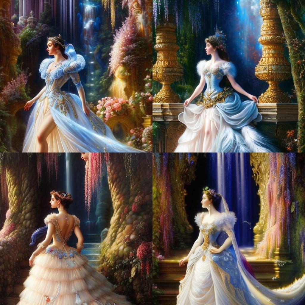 Full-body portrait of a intricately detailed incredibly Cinderella ...