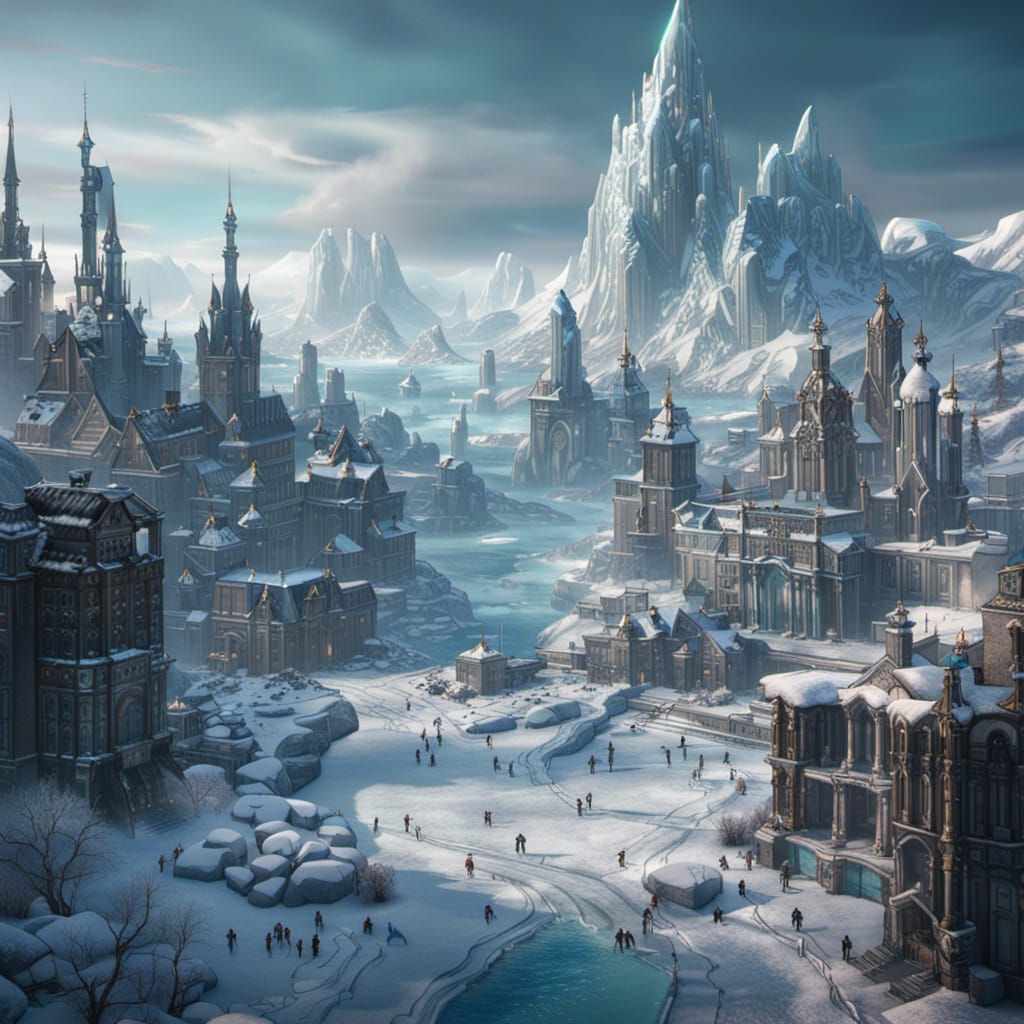 Frozen city on the tundra - AI Generated Artwork - NightCafe Creator