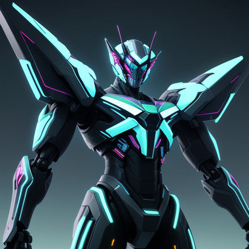 Cyberpunk Were-Mantis Mecha in Futuristic Cityscap... - AI Art