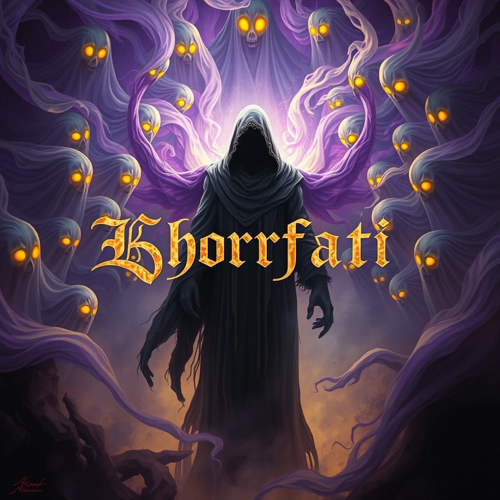 Ethereal Ghost Confronted by Vengeful Spirits in G... - AI Art