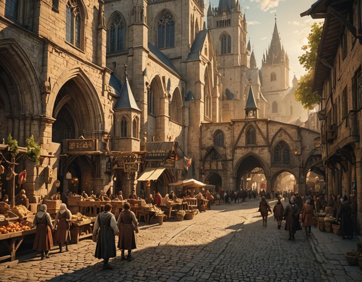 medieval market place - medieval market place