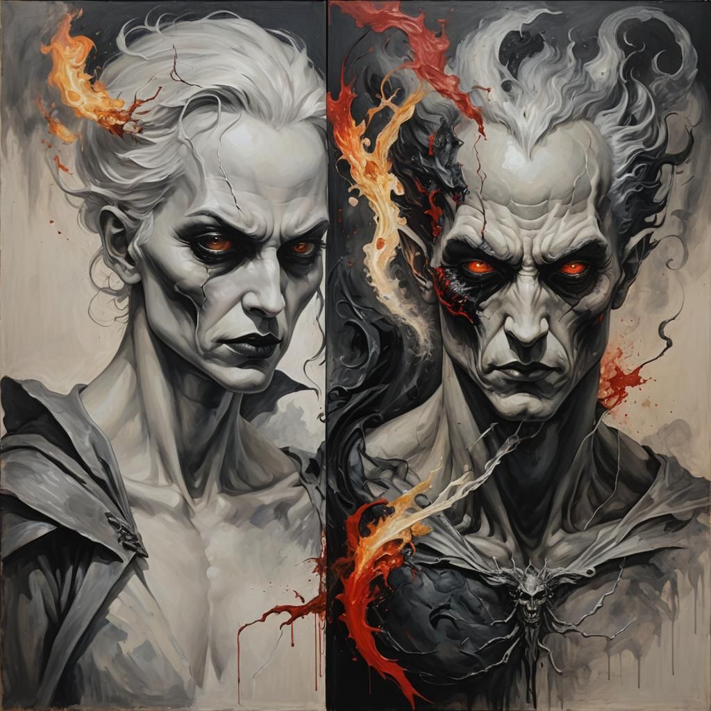 Duality - Turning Evil since I met you - AI Generated Artwork - NightCafe Creator