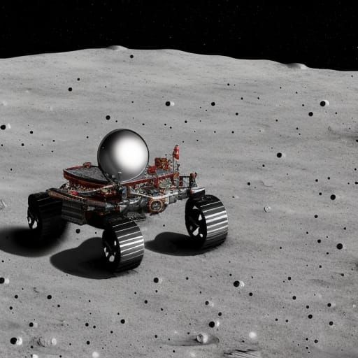 moon buggy exploring the surface of the moon - AI Generated Artwork ...