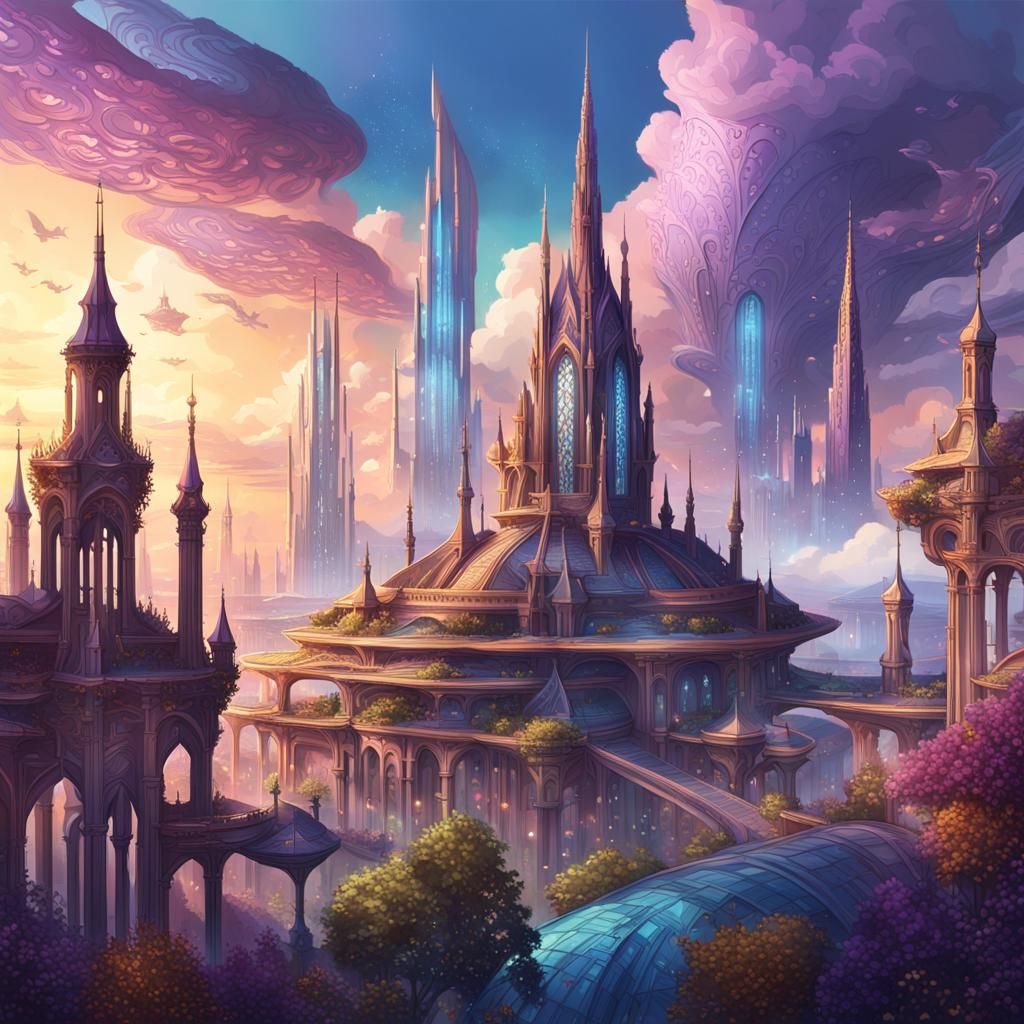 virtual utopia - Surreal City of Tomorrow Illuminates Dawn