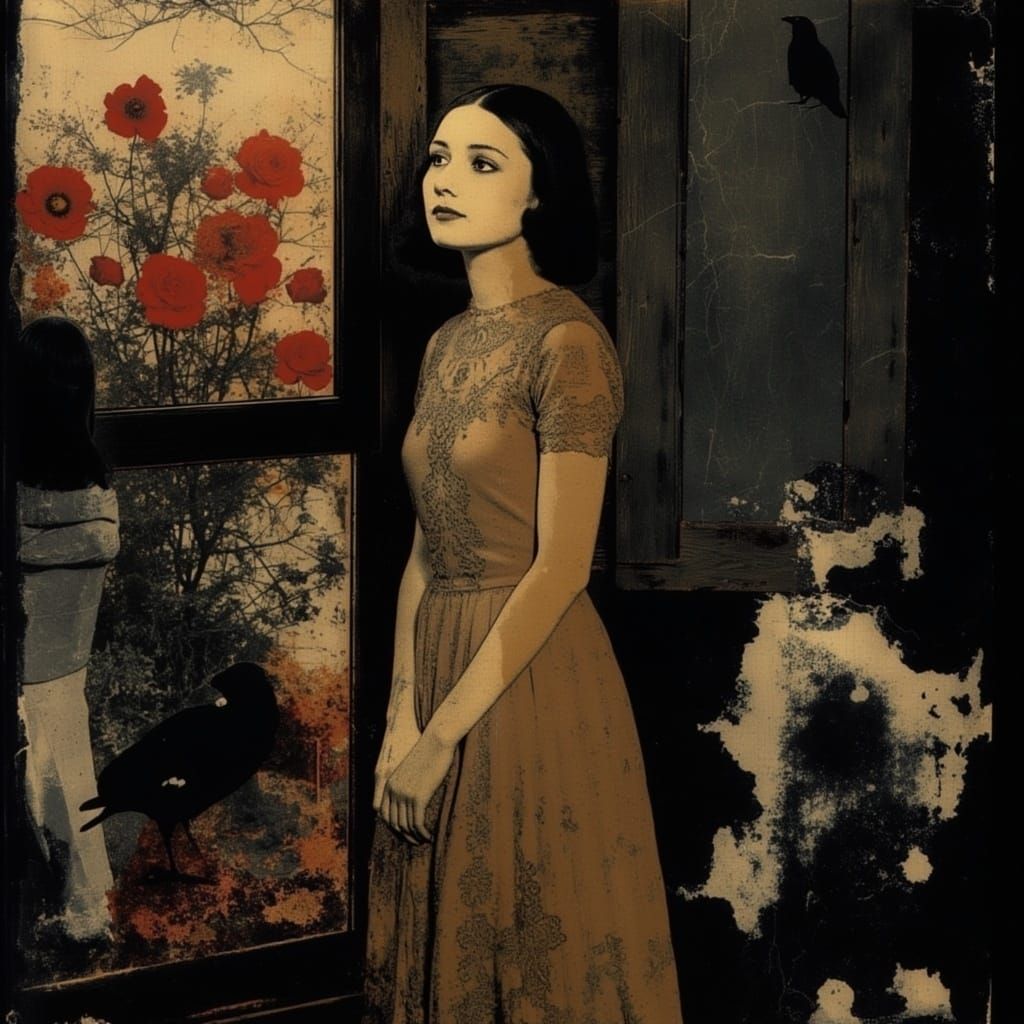 Woman by Window in Dreamy Autochrome Style - AI Art