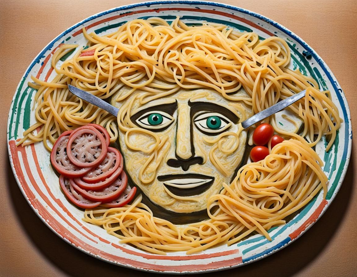 Wordplay: Pablo Picasso's potato and pasta plate painting - AI ...
