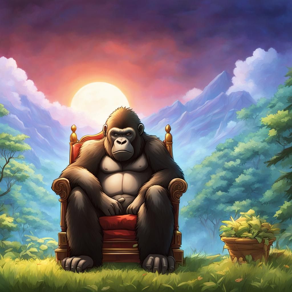Grumpy Gorilla - AI Generated Artwork - NightCafe Creator