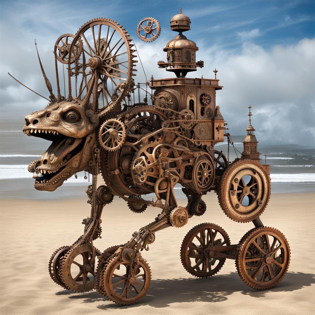 Automata - Victorian Steampunk Automata on a Beach