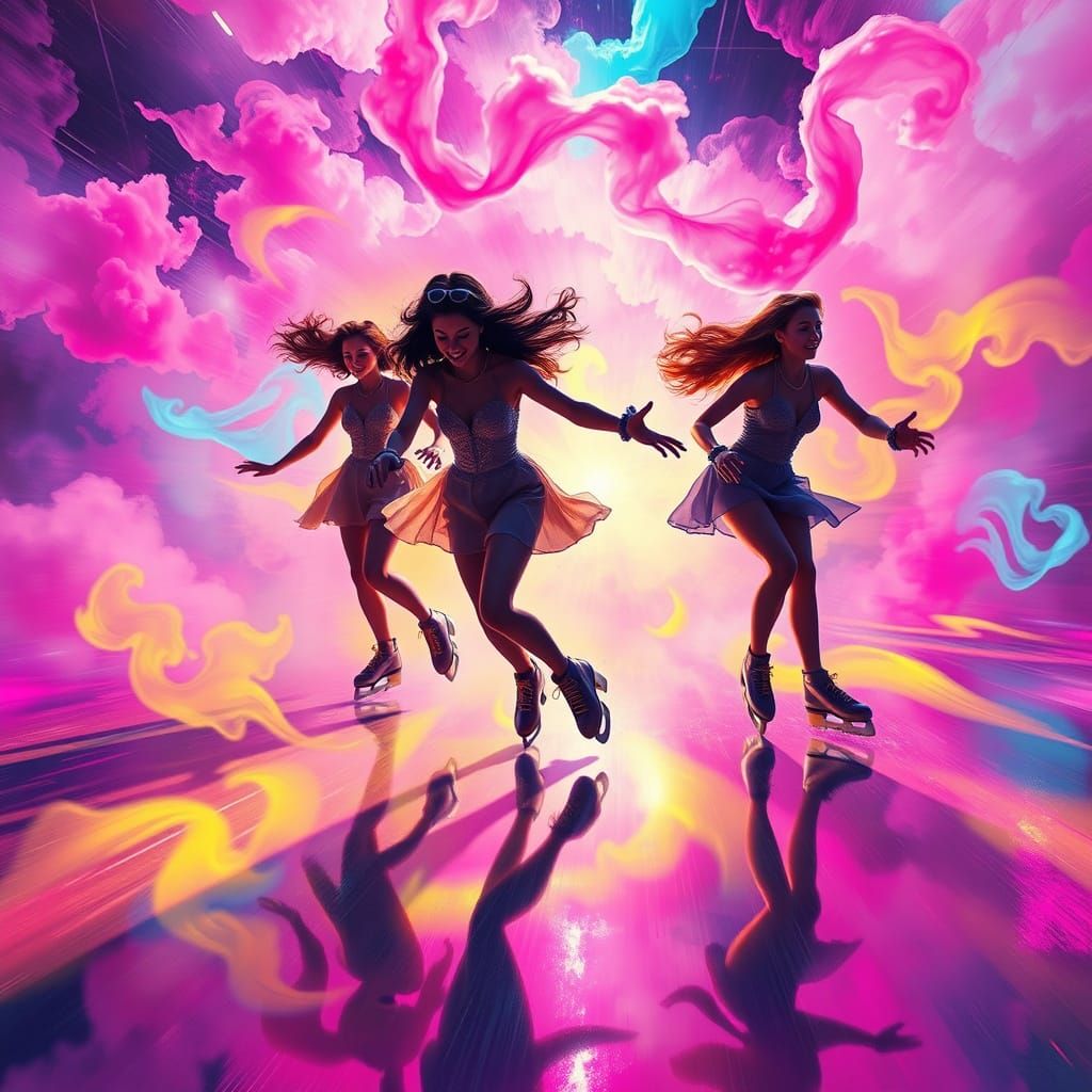 Fun at the Roller Rink - Retro-Futuristic Disco Skaters in V...