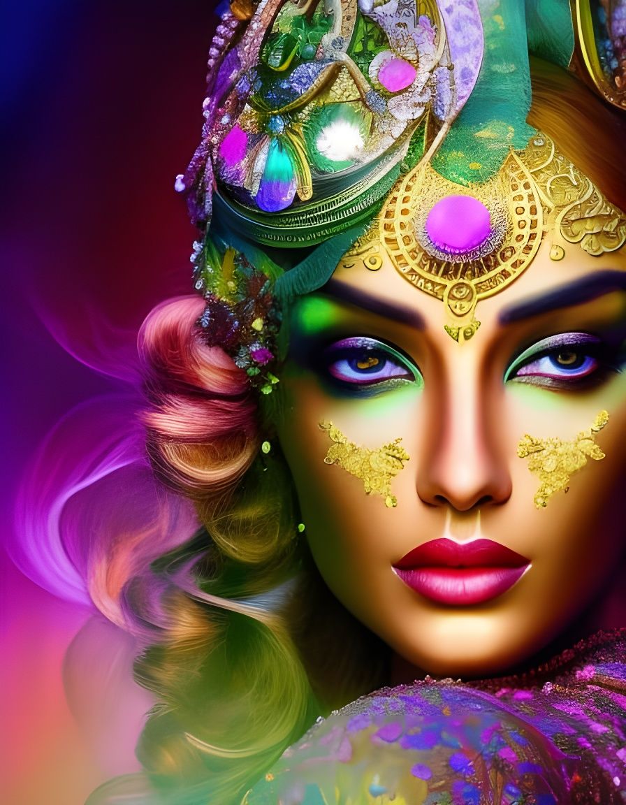 Gold Leaf Fantasy Model - AI Generated Artwork - NightCafe Creator