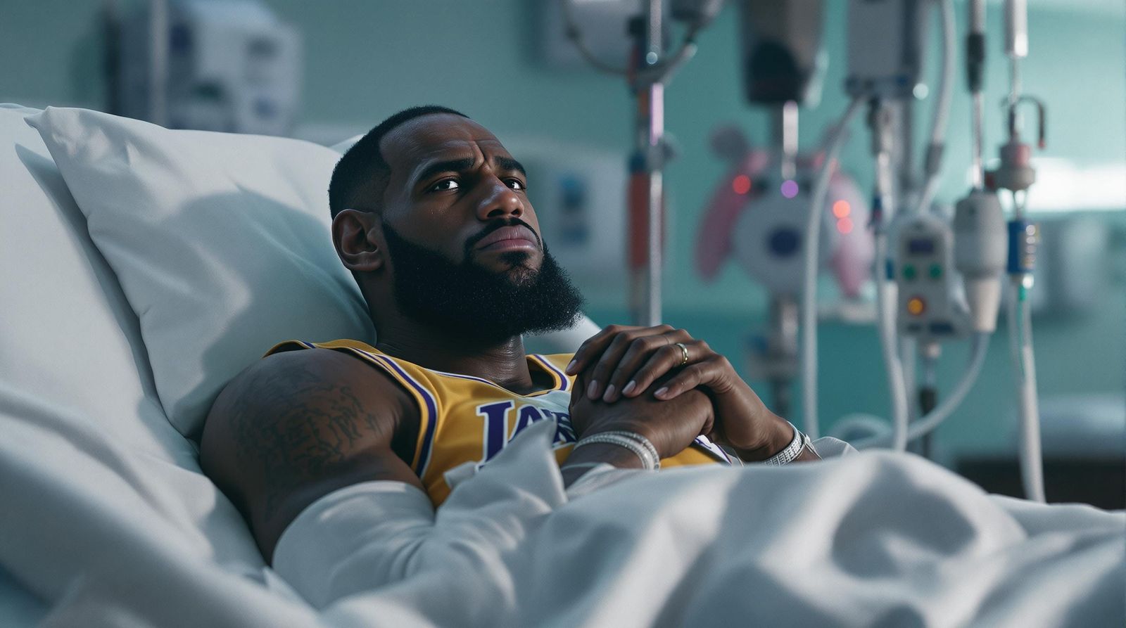 Lebronchitis - Sick Lebron James in Hospital Bed
