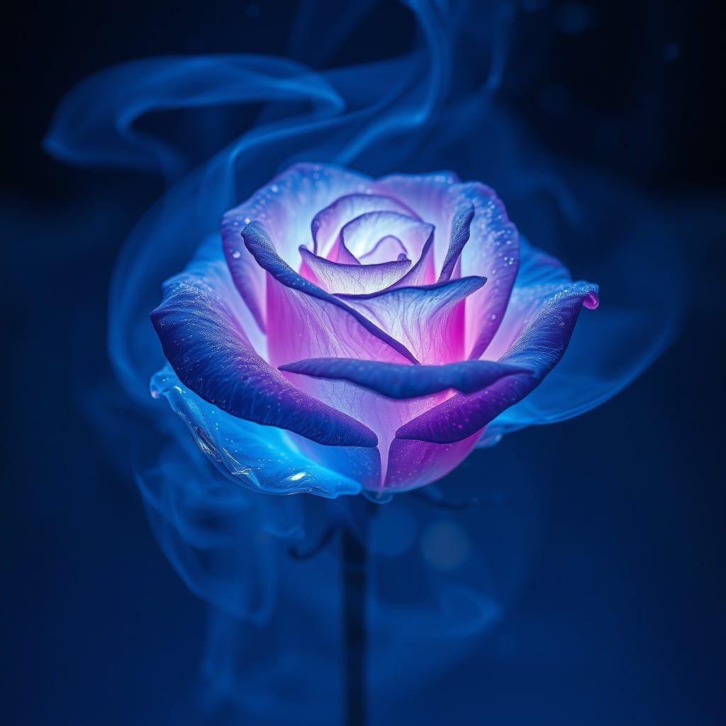 Rose in blue light - Rose in blue light