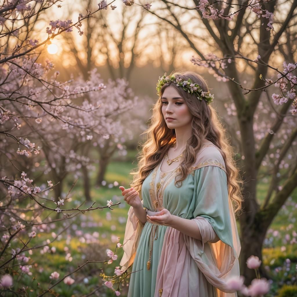 Ostara, goddess of spring - AI Generated Artwork - NightCafe Creator