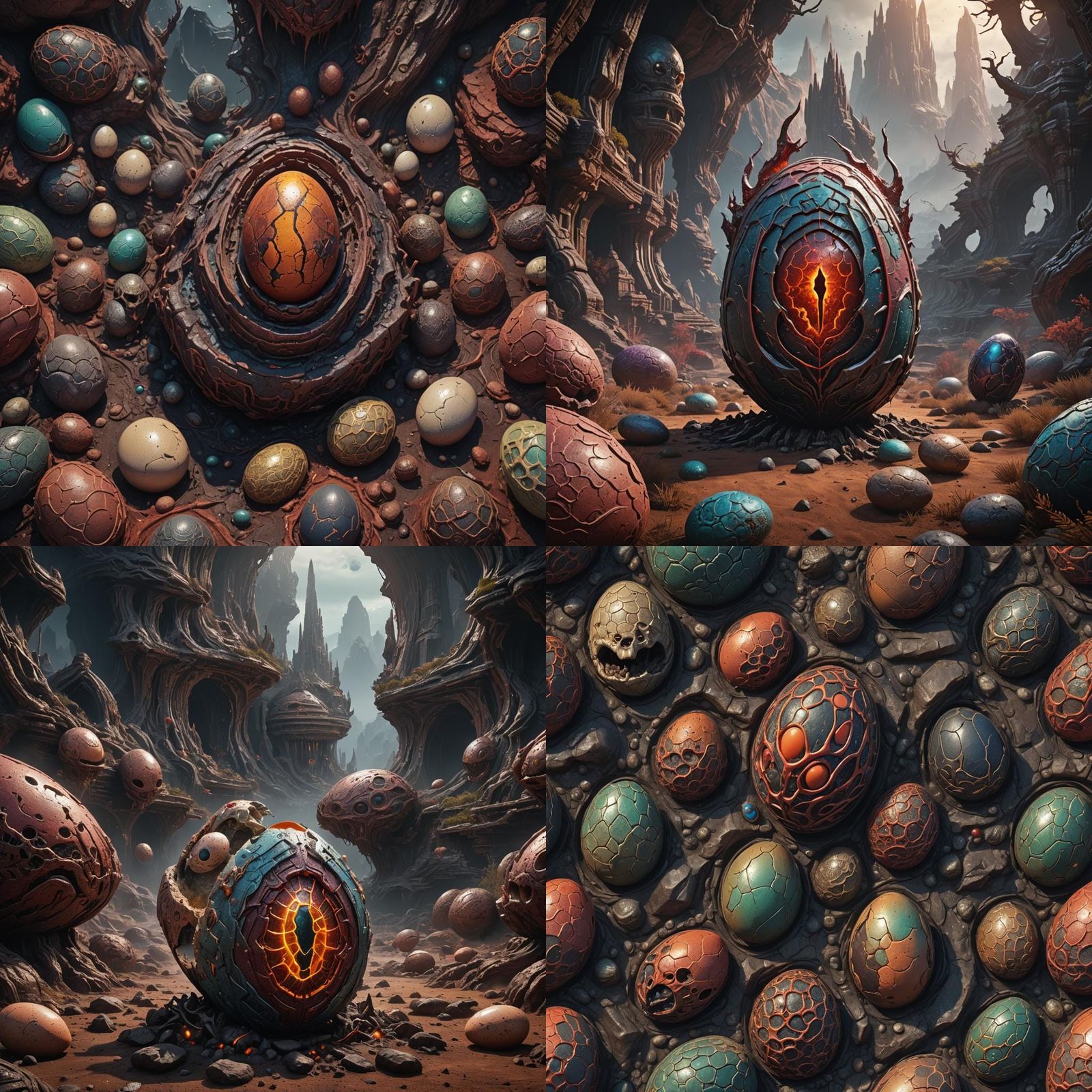 ancient demonic alien egg - AI Generated Artwork - NightCafe Creator