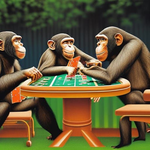 Cheating Chimps! - AI Generated Artwork - NightCafe Creator