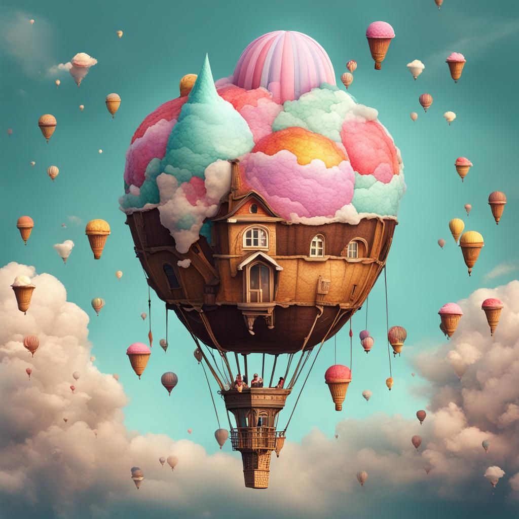 Ice cream ballon - AI Generated Artwork - NightCafe Creator