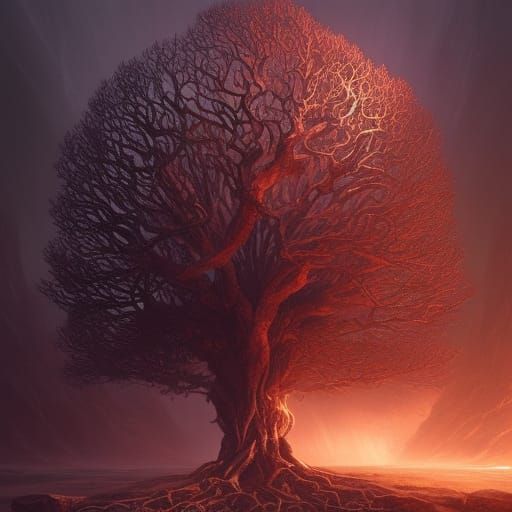Demonic Tree Of The Underworld - AI Generated Artwork - NightCafe Creator