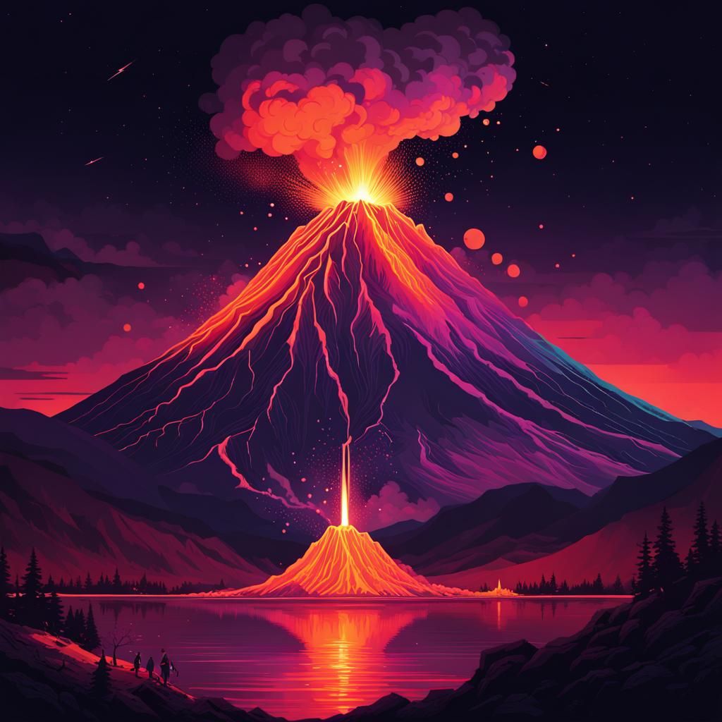 Erupting volcano - AI Generated Artwork - NightCafe Creator