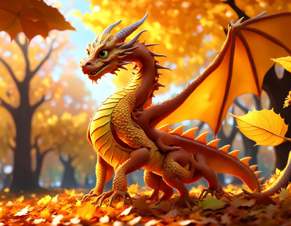 Autumn dragon - AI Generated Artwork - NightCafe Creator