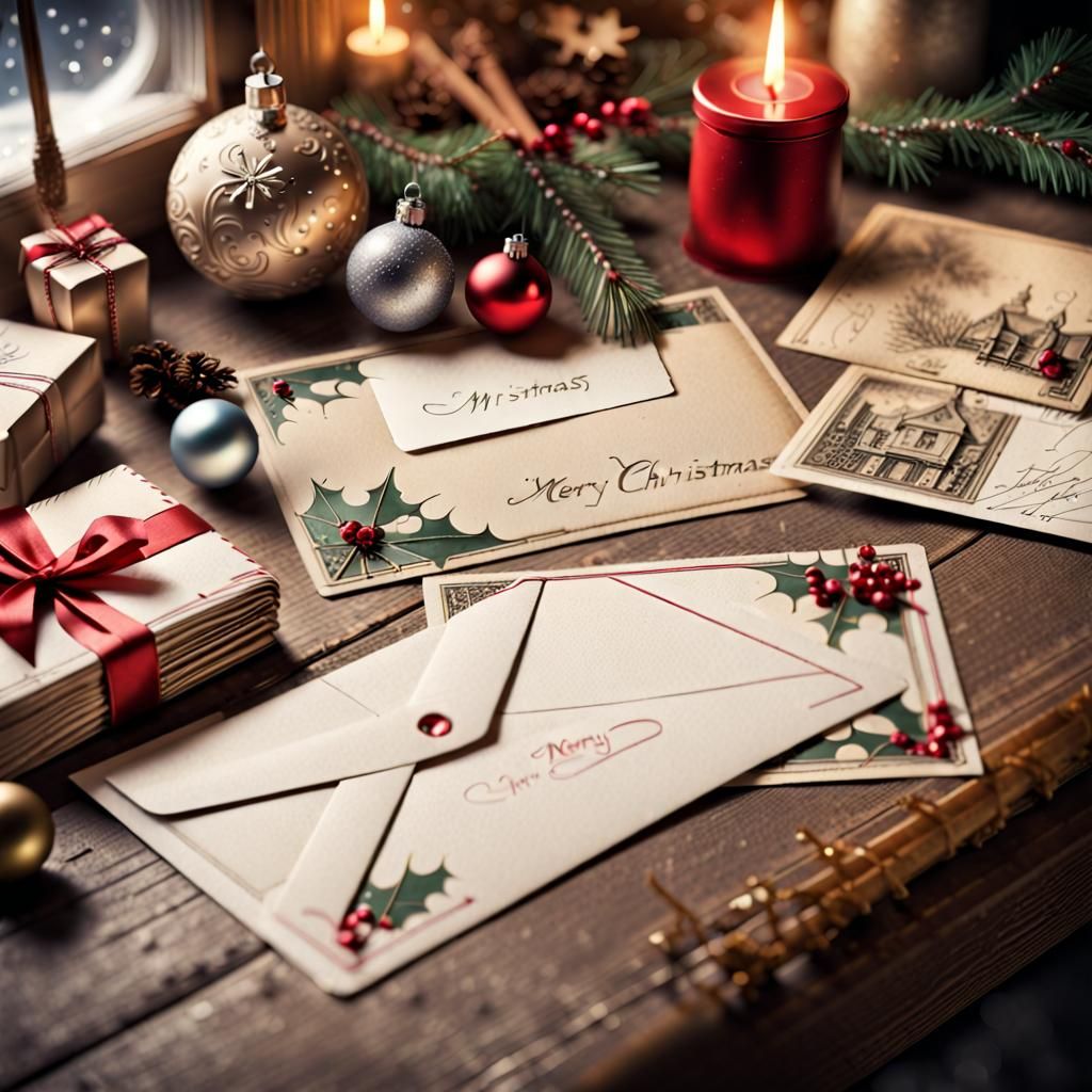 Postcard Merry Christmas - AI Generated Artwork - NightCafe Creator