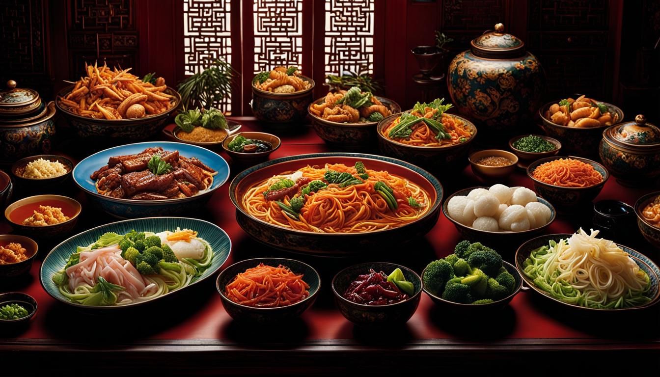 Assorted Chinese Feast Dishes - AI Generated Artwork - NightCafe Creator