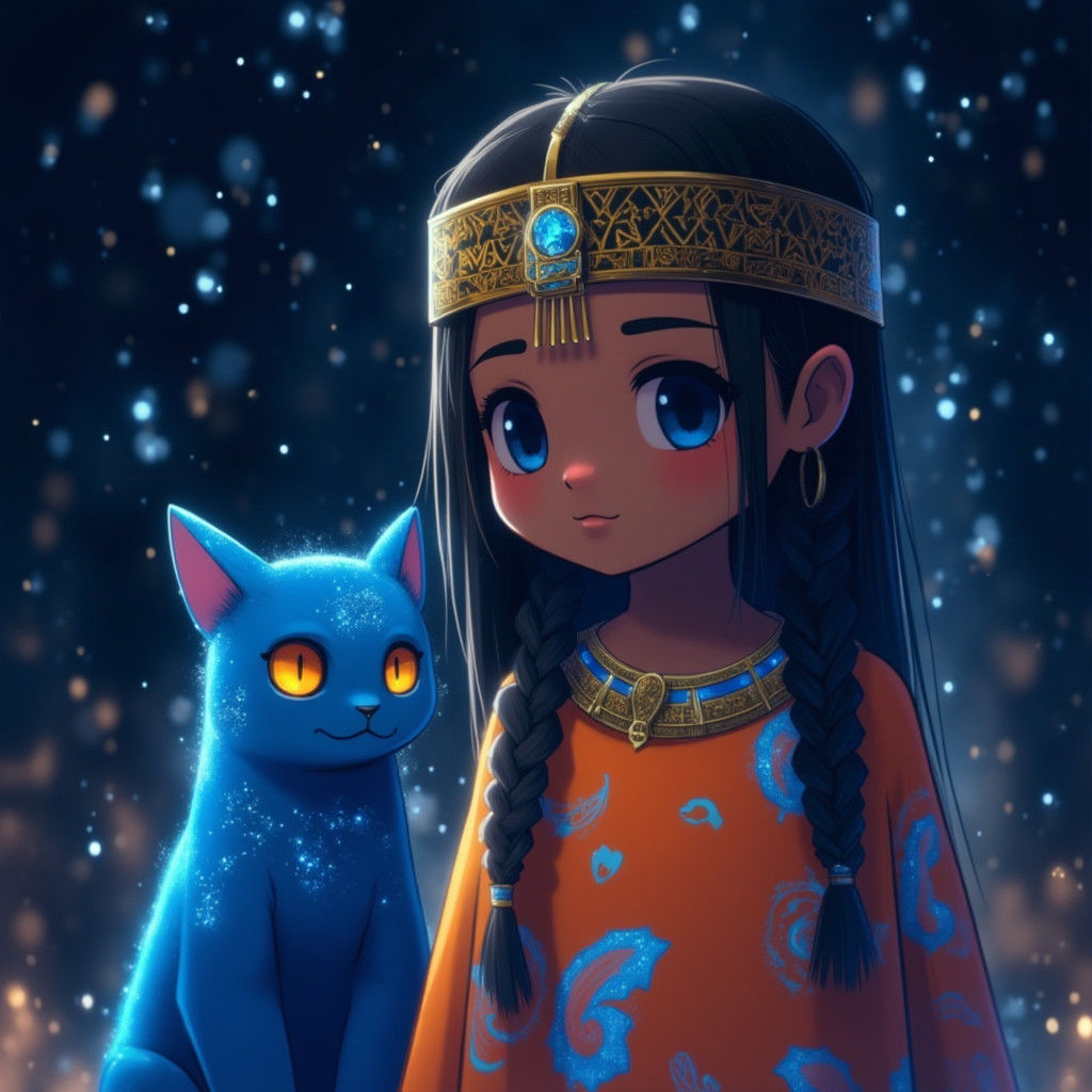 Ethereal Woman Adorned in Vibrant Traditional Atti... - AI Art