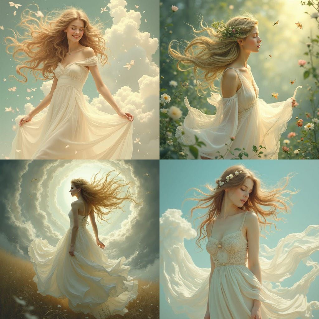 The wind personified as a beautiful woman
