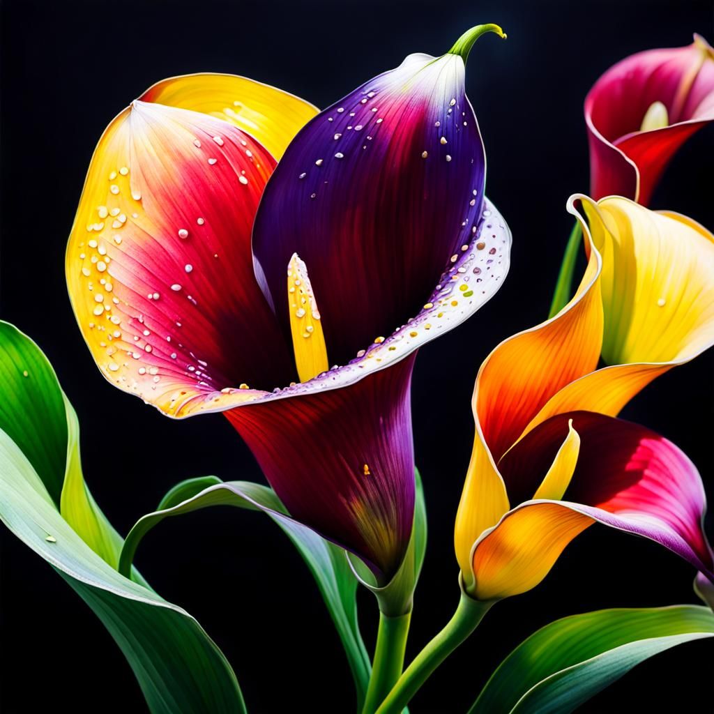 Fractal Blooms: Calla Lilly's Ethereal Glow and Iridescent Details - AI Generated Artwork ...