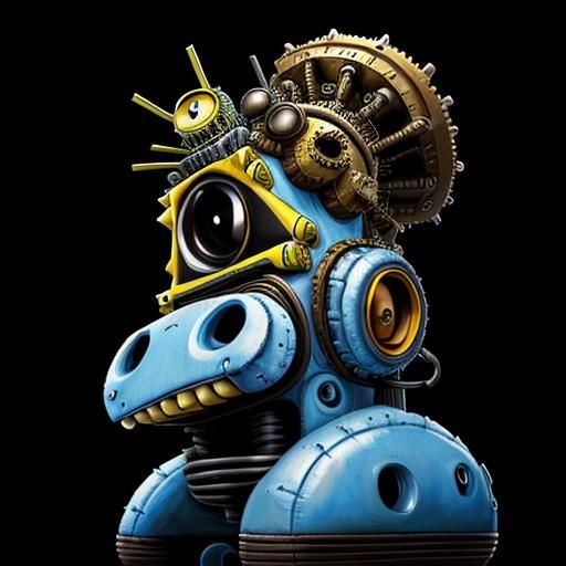 a painting of a robot sitting on top of a hill, inspired by Jacek Yerka ...