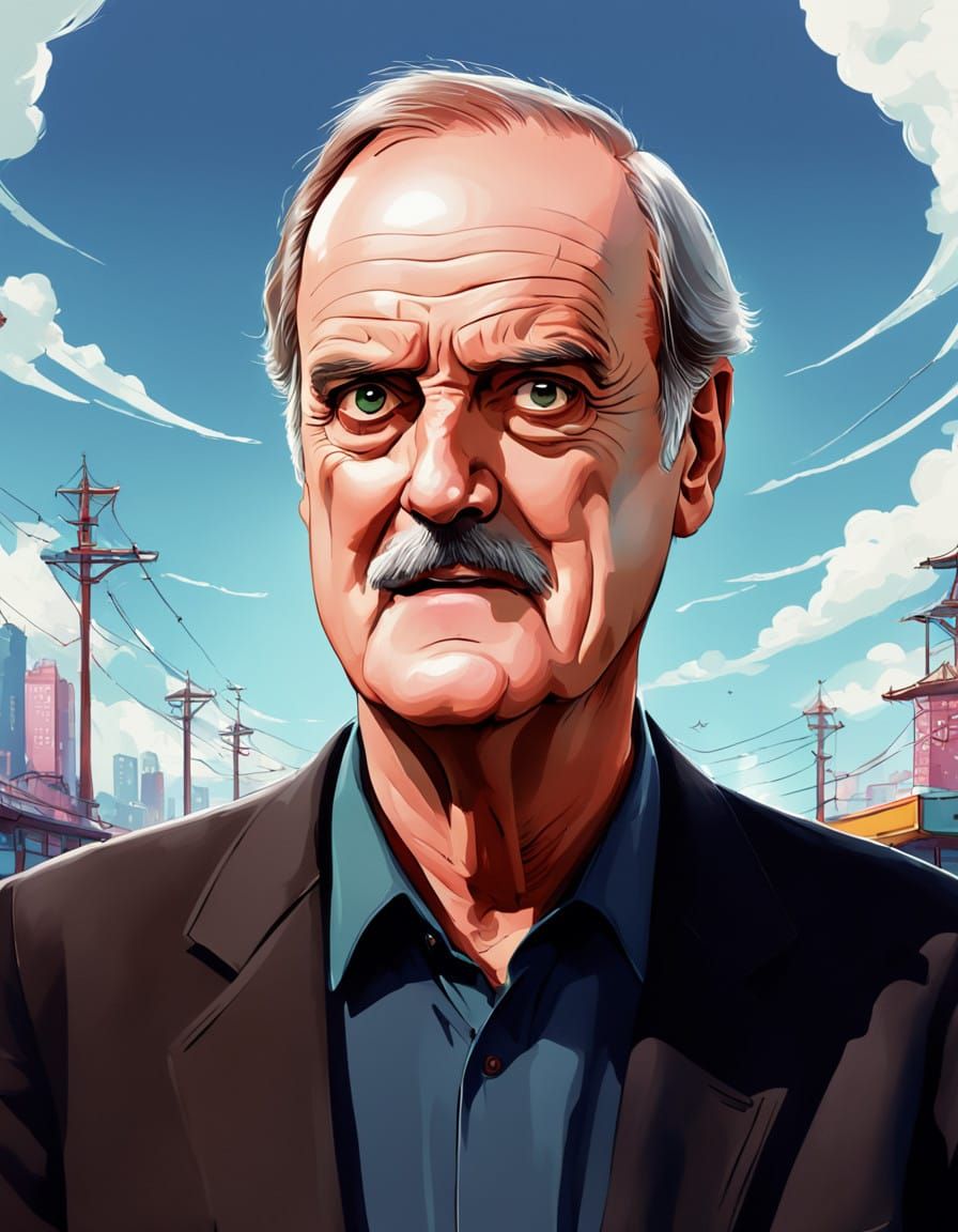 A Cartoon Caricature of Monty Python's John Cleese.