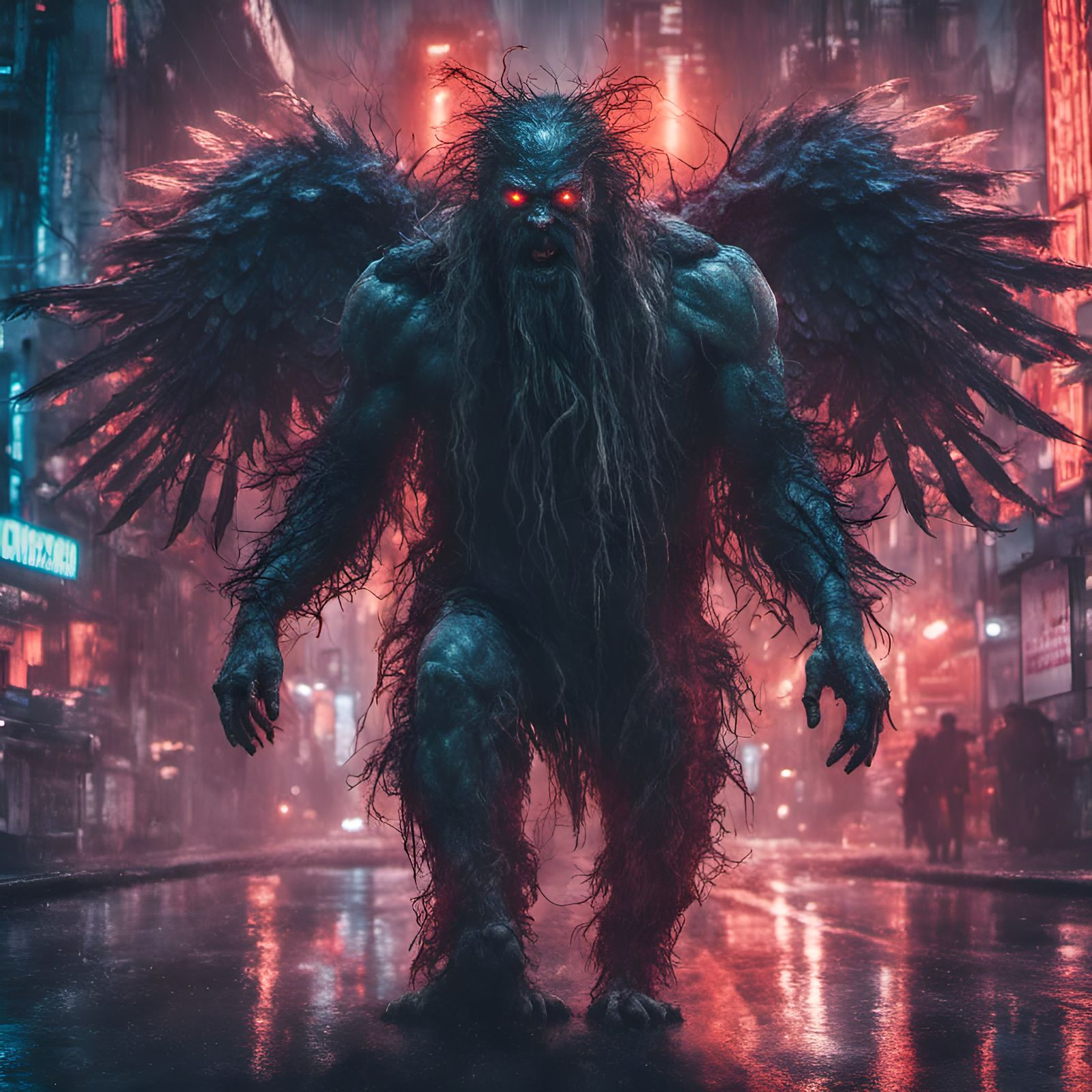 Winged horror - AI Generated Artwork - NightCafe Creator