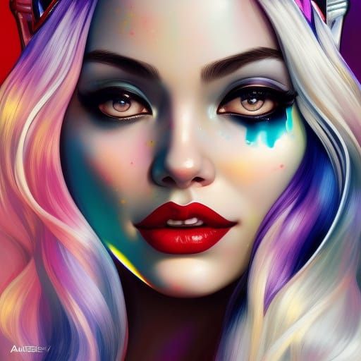 Awesome rainbow punk girl - AI Generated Artwork - NightCafe Creator
