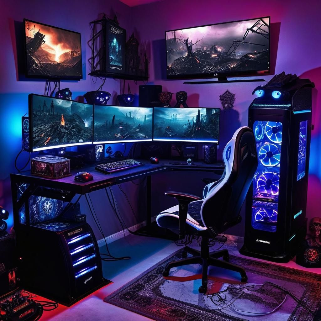Gaming PC Setup - AI Generated Artwork - NightCafe Creator