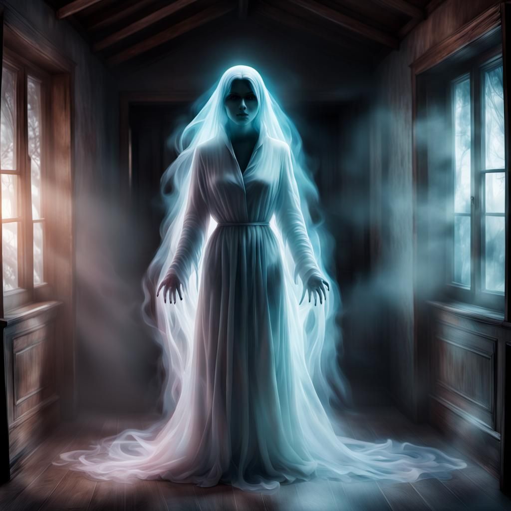 Ghost Spector in a spooky house - AI Generated Artwork - NightCafe Creator
