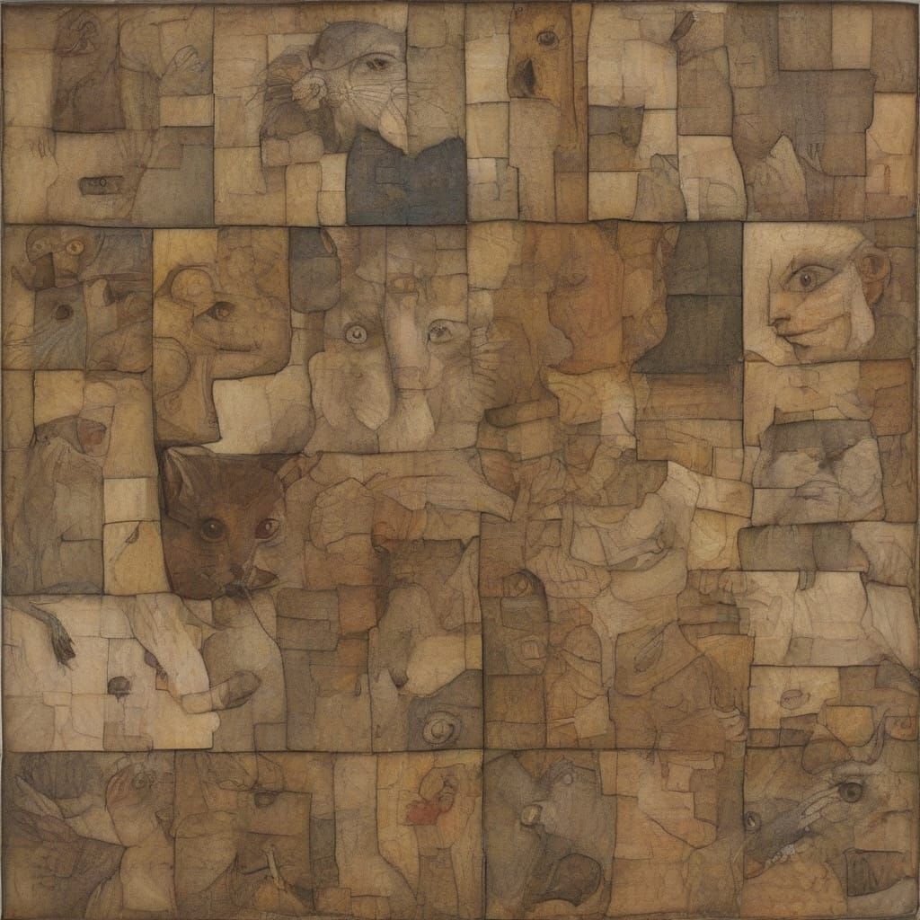 Mice in Ancient Mosaic Style - AI Art