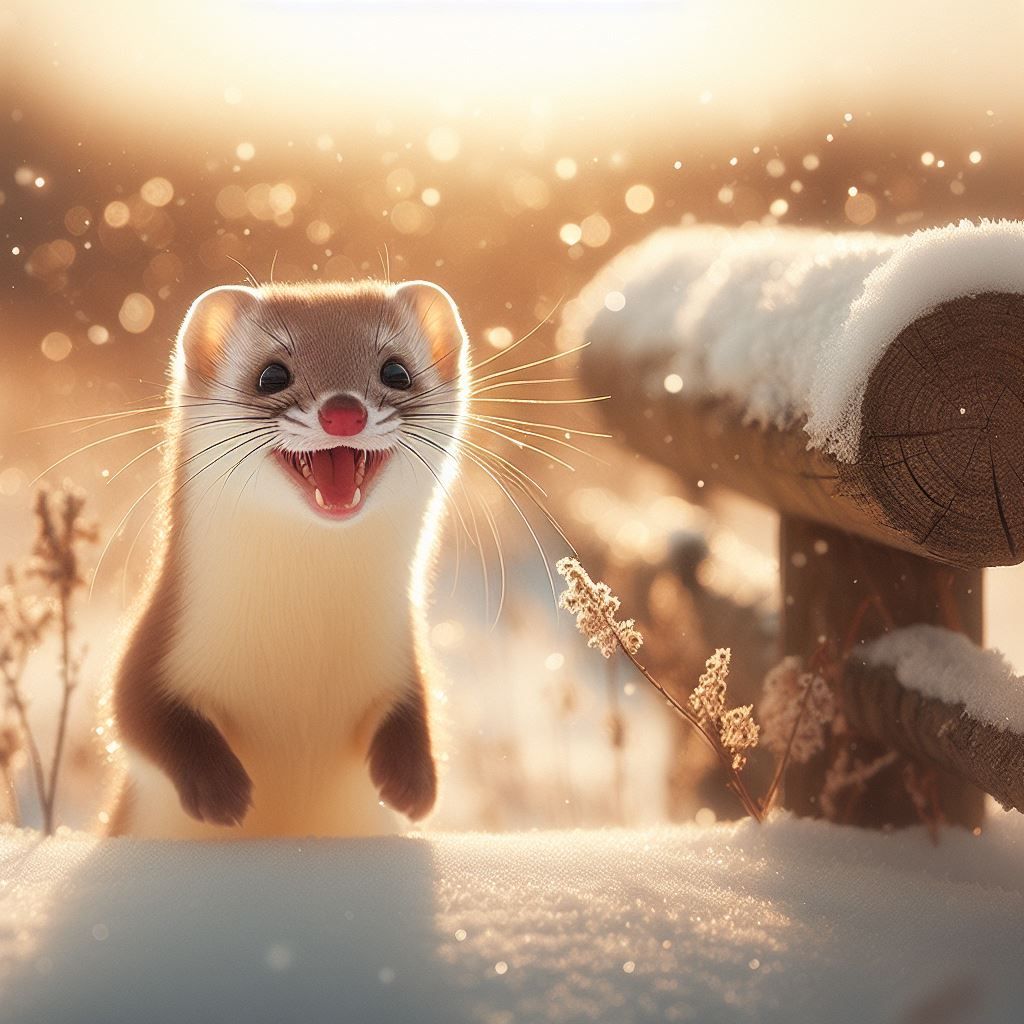 Winter Ferret - AI Generated Artwork - NightCafe Creator