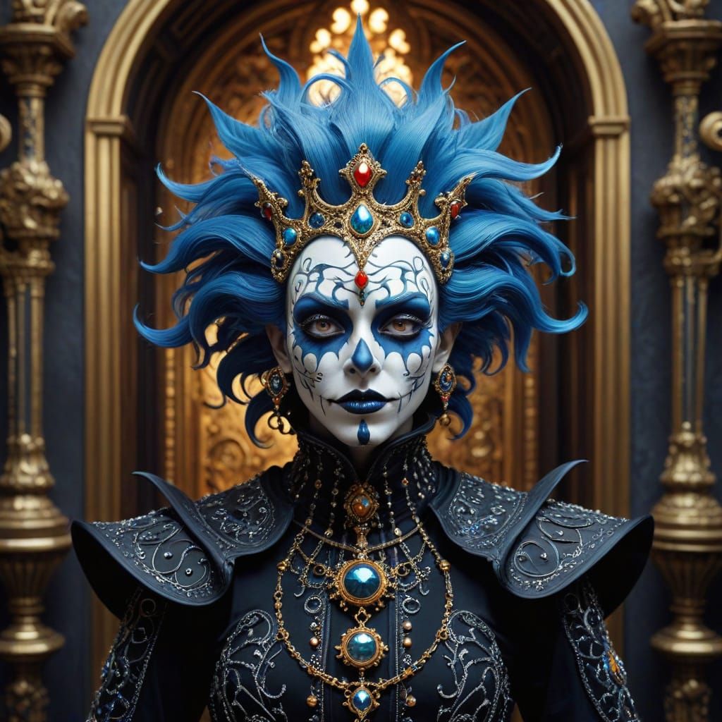 a PUNK ROCK COURT JESTER art nouveau rococo architecture Tim Burton ...