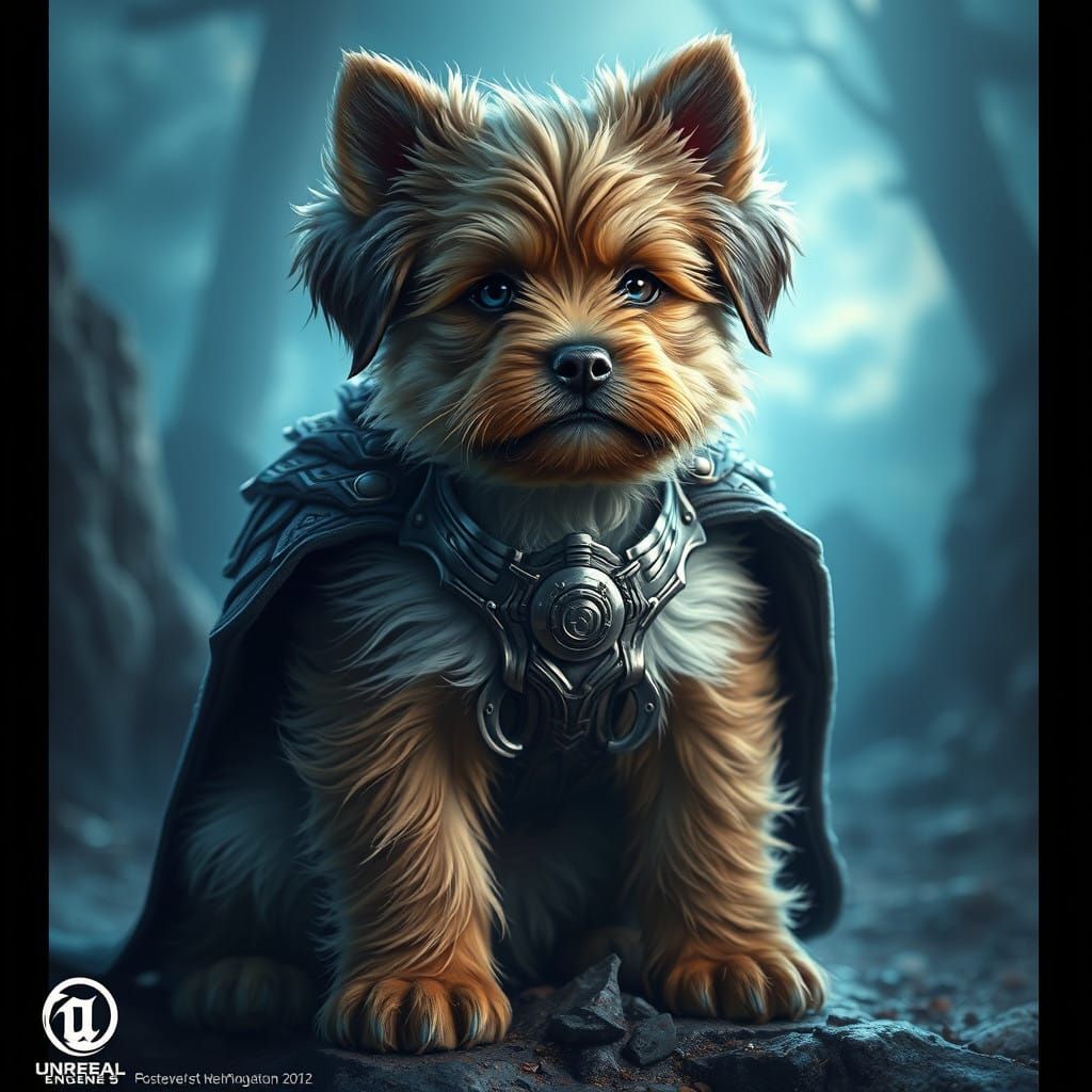 Thor the puppy - Thor the Puppy in Vibrant Fantasy World