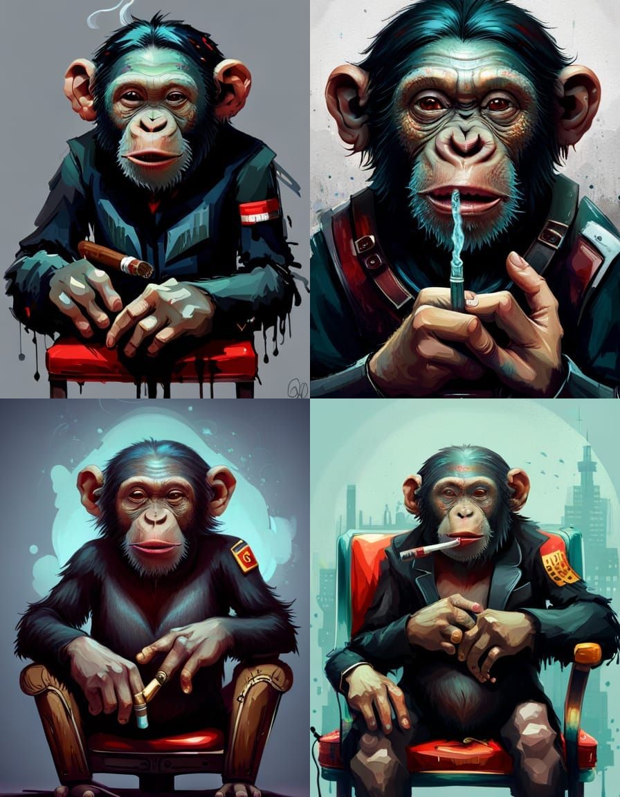 MONKEY SEE CHIMP DO - AI Generated Artwork - NightCafe Creator