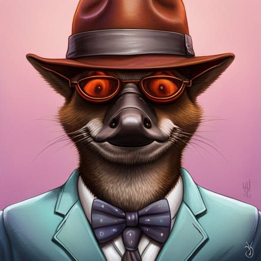 Secret agent parry the platypus wearing a fedora - AI Generated Artwork ...
