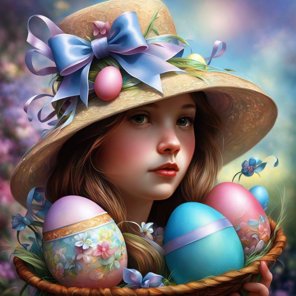 Easter bonnet girl - Easter bonnet girl