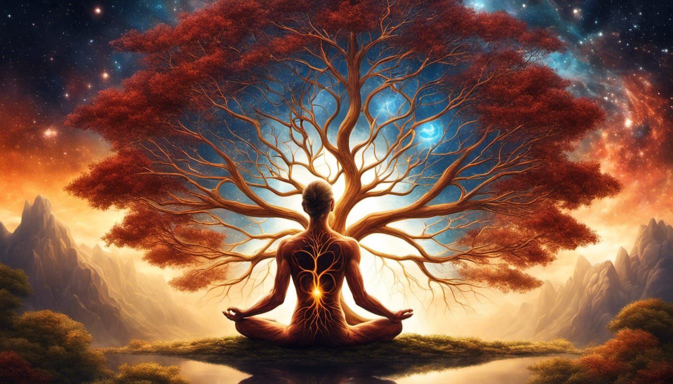 An enlightened person, whose muscles and blood vessels can be seen ...