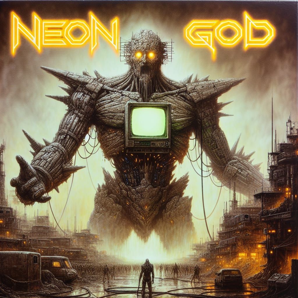 Neon God Album cover - AI Generated Artwork - NightCafe Creator