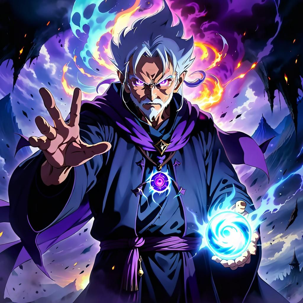 Purple Sorcerer Anime Style Studio Ghibli - AI Generated Artwork ...