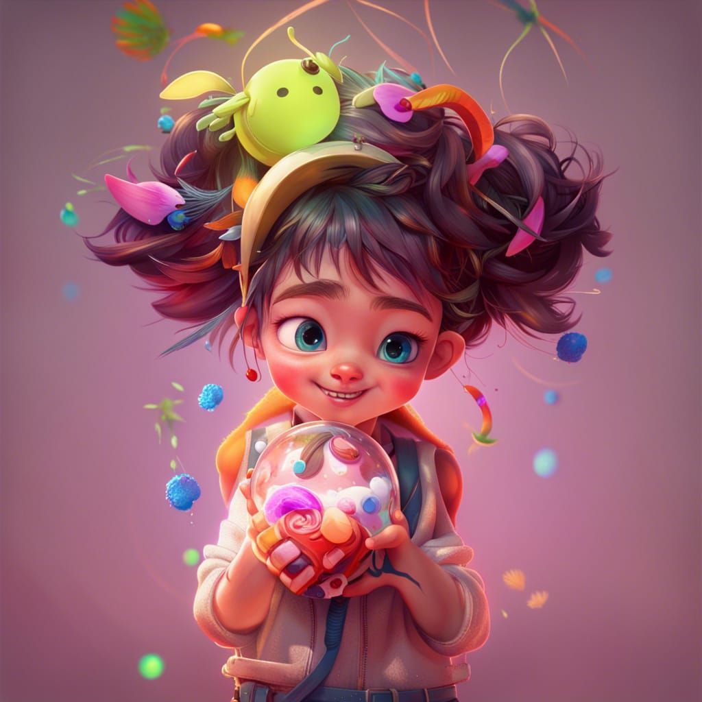 Adorable Disney Pixar Girl 4 - AI Generated Artwork - NightCafe Creator