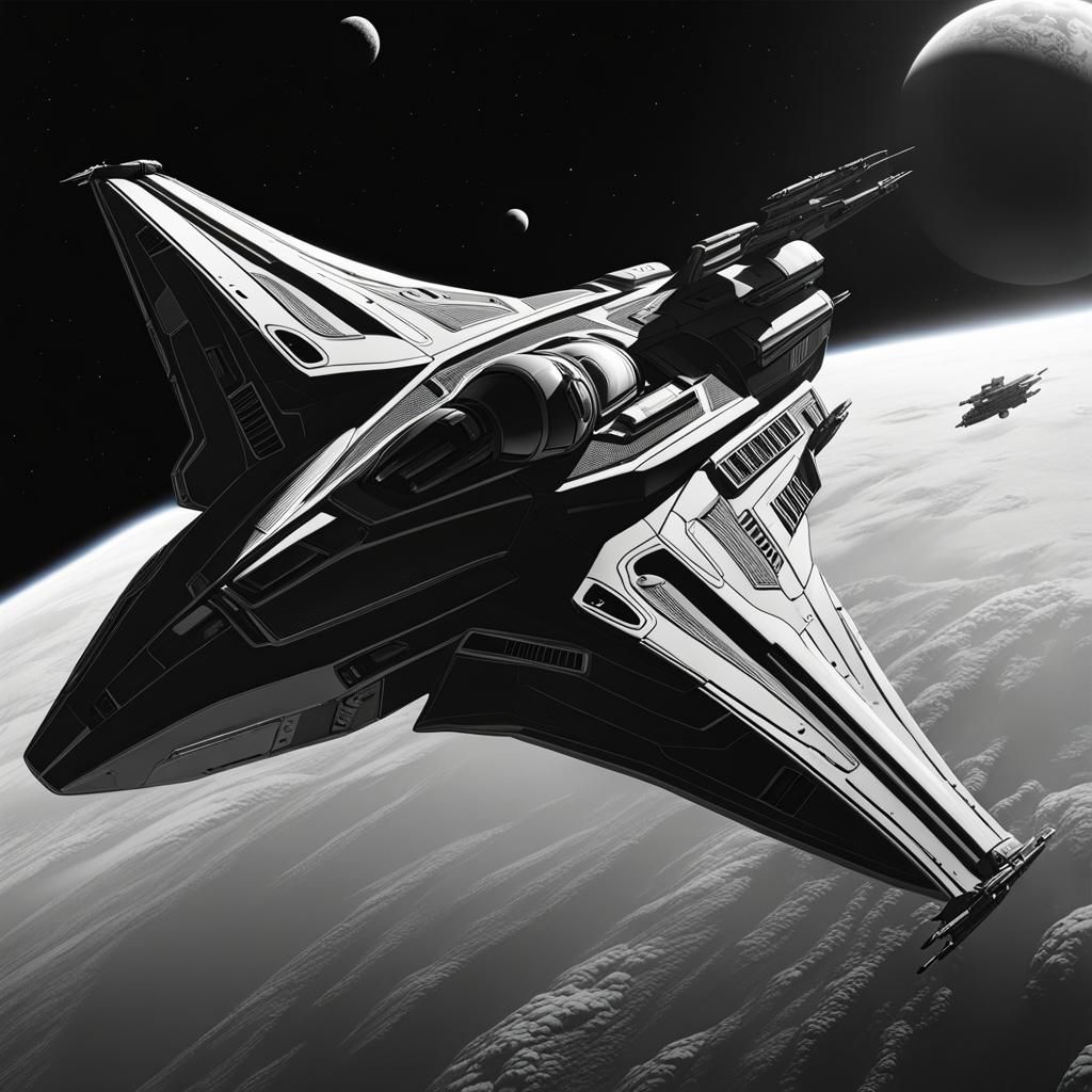 Small SciFi Fighter Craft b/w - AI Generated Artwork - NightCafe Creator