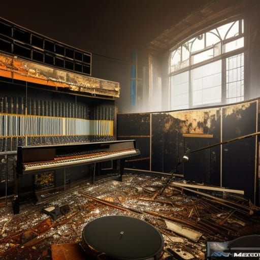 Abandoned recording studio 3 - AI Generated Artwork - NightCafe Creator