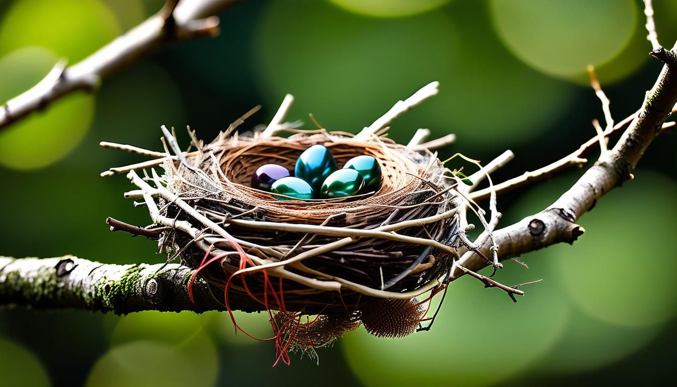 Cyborg Eggs in a Natural Nest - AI Generated Artwork - NightCafe Creator