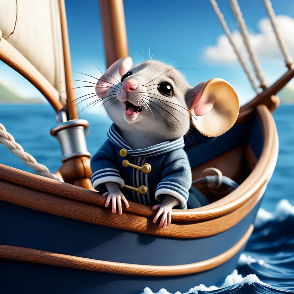 cute mouse on sailing ship - AI Generated Artwork - NightCafe Creator
